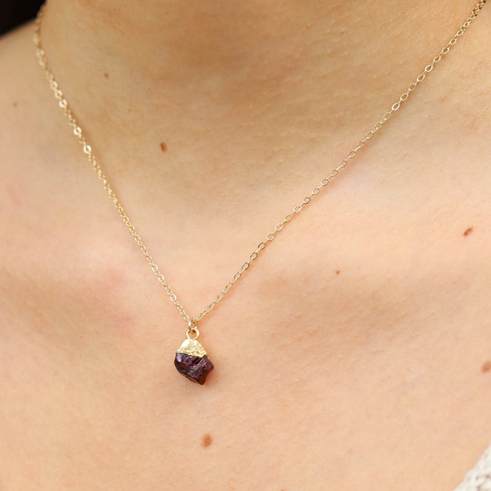 Raw Garnet Chain Necklace – Lovepray jewelry