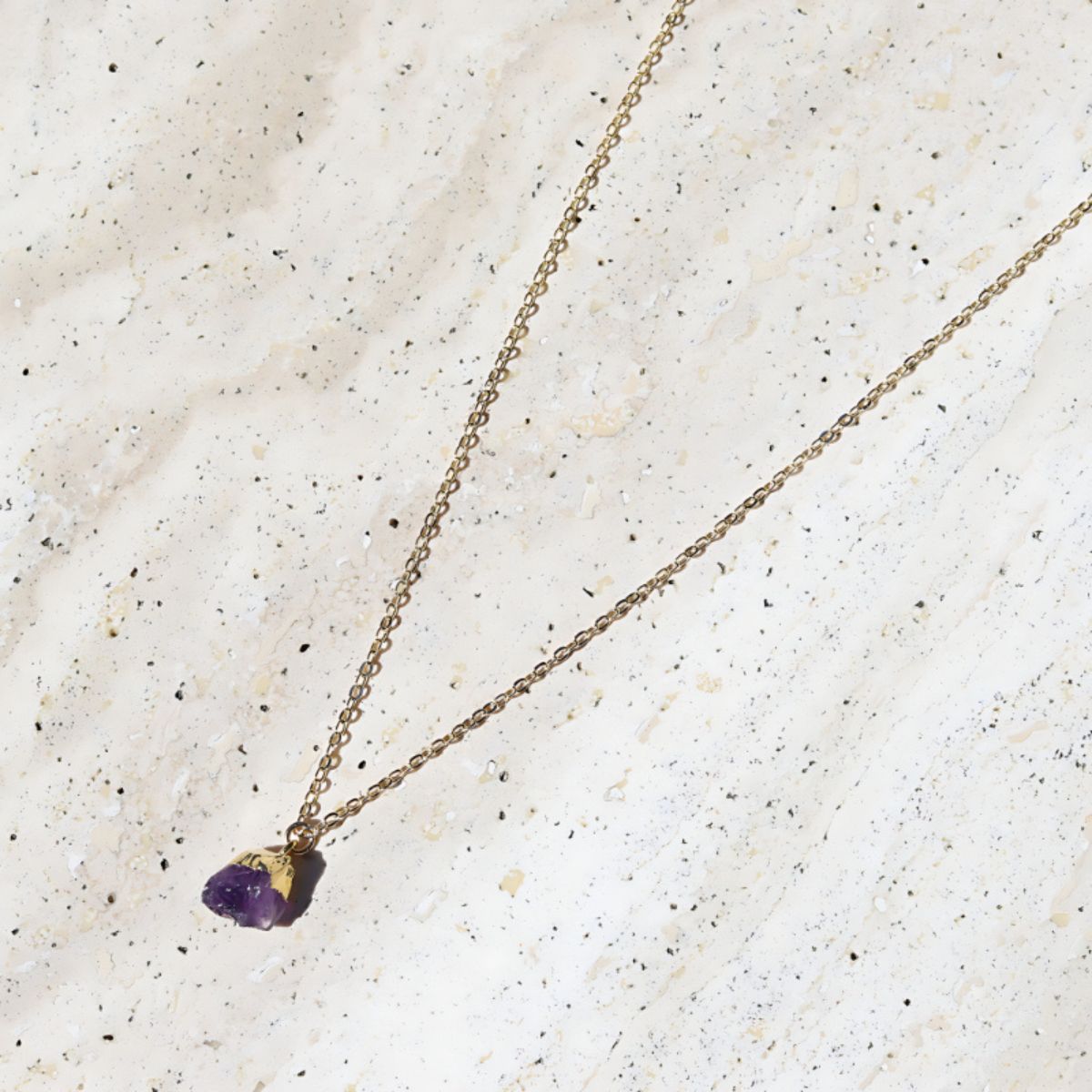 Delicate Raw Amethyst Pendant Necklace – Lovepray jewelry