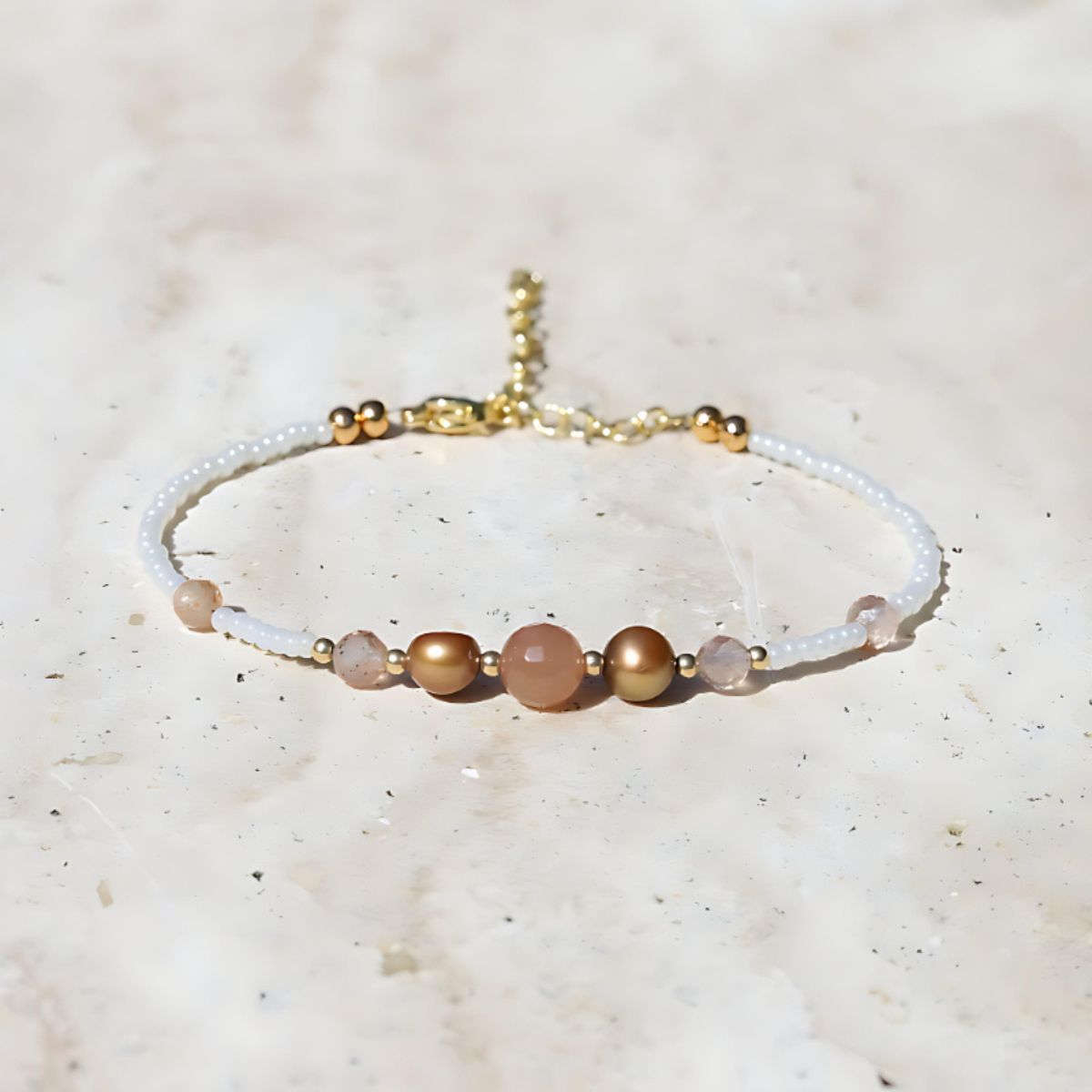 Sunstone and Pearl Bracelet – Lovepray jewelry