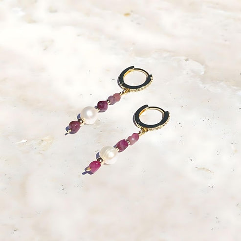 Ruby and Pearl Luxury Earrings – Lovepray jewelry