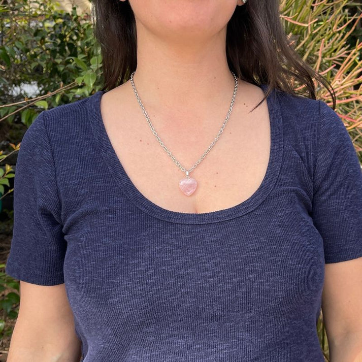 Rose Quartz Heart Necklace – Lovepray jewelry