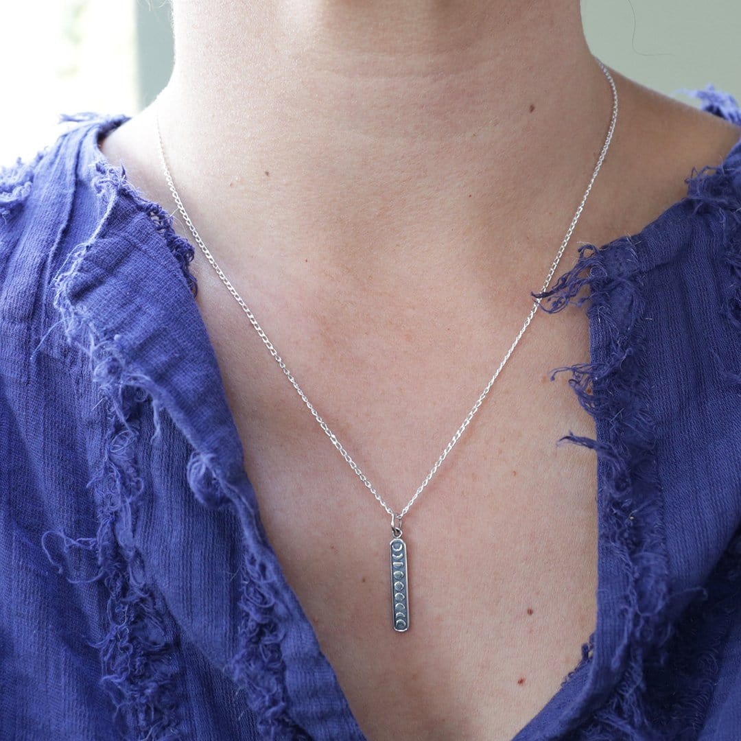 Moon Phase Sterling Silver Chain Necklace – Lovepray jewelry